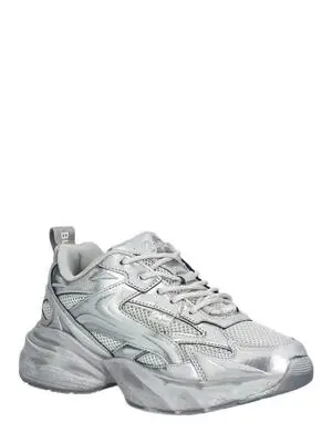 BUFFALO Gianna One Metallic-effect Panelled Sneakers - Silver