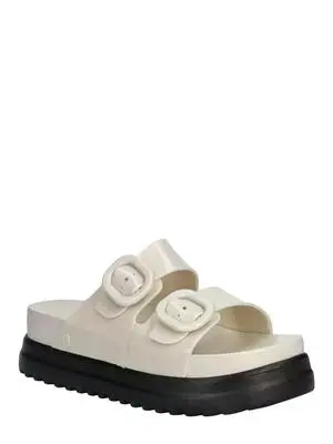 Melissa Melissa Buckle-Fastening Platform Slides Neutrals