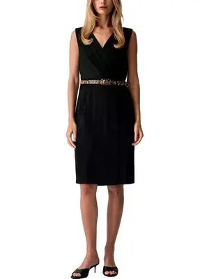 Dkny Belted Plissé Mini Dress - Black