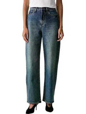 Armani Exchange Faded Straight-leg Jeans - Blue