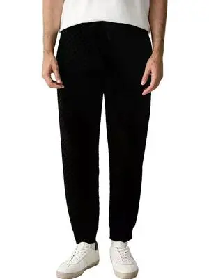 Armani Exchange Monogram-pattern Drawstring Track Pants - Black
