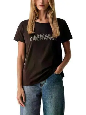 Armani Exchange Logo-print T-shirt - Brown