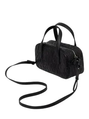 Armani Exchange Mini Logo-embossed Cross Body Bag - Black