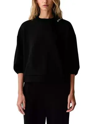 Armani Exchange Logo Embroidered Crewneck Sweatshirt - Black