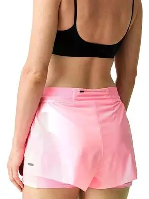 EA7 Layered Logo-print Shorts - Pink