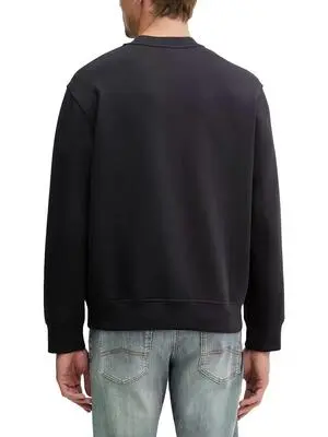 Armani Exchange Logo Pattern Pocket Crew Neck Sweatshirt - Black