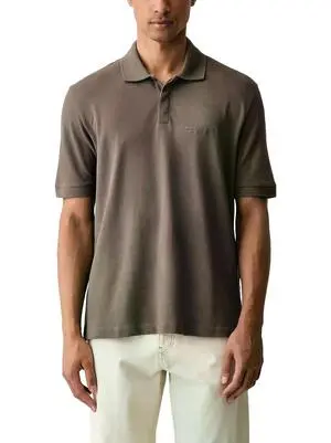 Armani Exchange Logo-detail Short-sleeved Polo Shirt - Brown