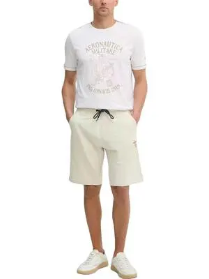 AERONAUTICA MILITARE Logo-embroidered Drawstring Shorts - Neutrals