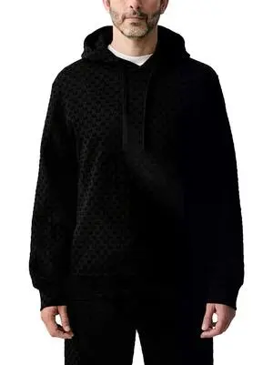 Armani Exchange Logo-pattern Drawstring Hoodie - Black