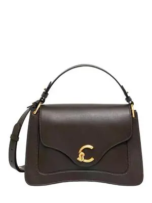 COCCINELLE Logo-plaque Leather Shoulder Bag - Brown