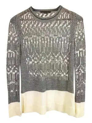 ALEXANDER WANG Houndstooth Mesh-trim Sweater - Grey