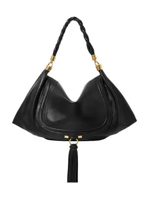 Chloé Large Marcie Foulard Hobo Bag In Soft Leather - Black