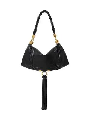 Chloé Small Marcie Foulard Hobo Bag In Soft Leather - Black