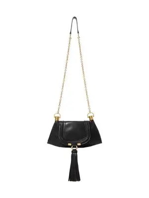 Chloé Mini Marcie Foulard Chain Bag In Soft Leather - Black
