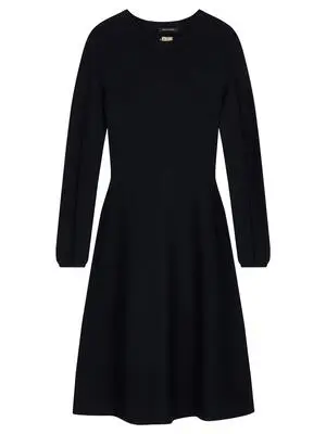 Armani Exchange Regular Fit Dress Knit In Recycled Viscose And Nylon - Black