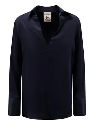 SEMICOUTURE Satin Shirt - Blue
