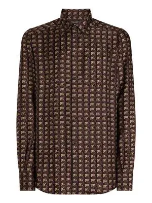 Dolce & Gabbana Ed Silk Twill Martini Shirt Shirts - Print