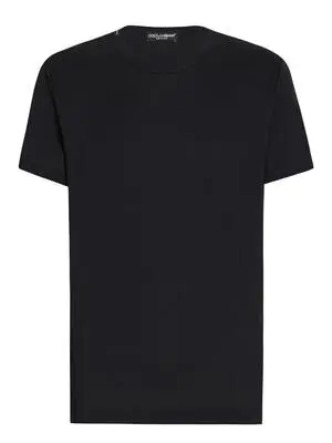 Dolce & Gabbana Cotton T-shirt With Logo - Man T-shirts And Polos 52 Blue