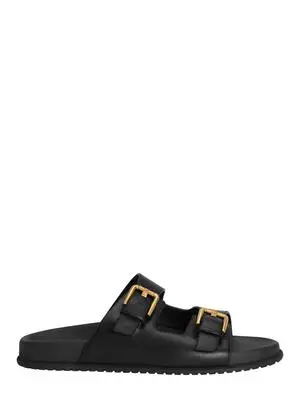 Dolce & Gabbana Dolce & Gabbana Calfskin Sliders Black