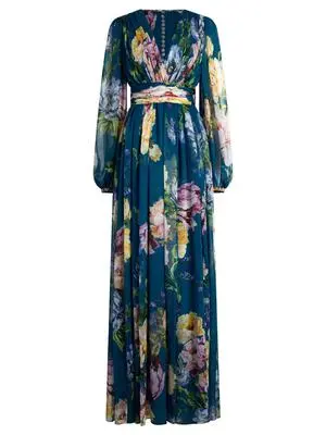 Dolce & Gabbana Peony-print Chiffon Maxi Dress - Multicolor