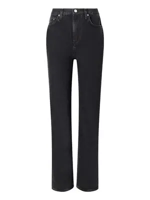 Loulou De Saison Jude Organic Mid-rise Straight-leg Jeans - Gray