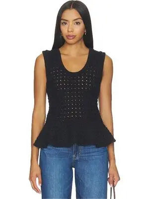 PISTOLA Anna Peplum Sweater Tank Top In . Also - Black