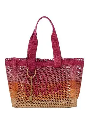 Chloé East-west Summer Banana Ed Raffia Shoulder Bag - Multicolor
