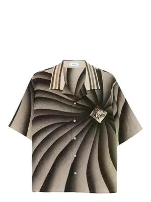 Versace The Vortex-print Silk Shirt - Neutrals
