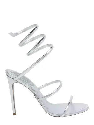 Rene Caovilla Cleo Spiral Stiletto Sandals - Silver