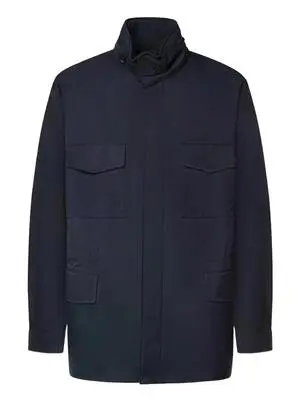 Loro Piana High-neck Multi-pocket Jacket - Blue