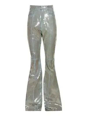 Rick Owens Bolan Sequin Bootcut Jeans - Silver