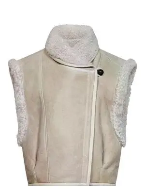 Isabel Marant Étoile Shearling-trim Sleeveless Jacket - Neutrals