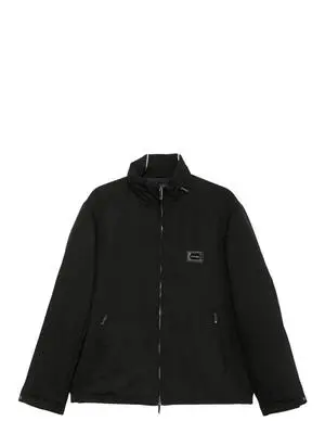 Emporio Armani High-neck Logo Plaque Jacket - Black