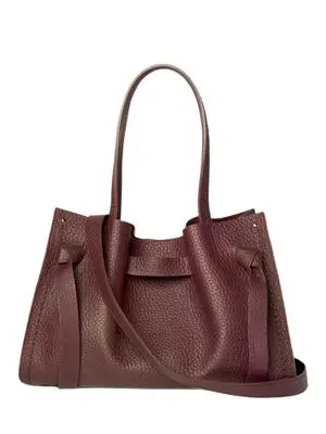 VISONA` Vittoria Grained-leather Knotted Tote Bag - Red