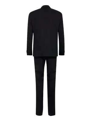 LARDINI Double-breasted Peak-lapels Suit - Black