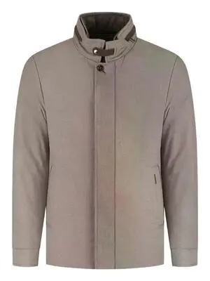 MOORER High-neck Button-fastening Coat - Brown