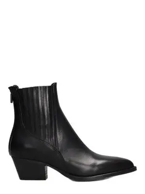 FABIO RUSCONI Pointed-toe Zip-fastening Ankle Boots - Black