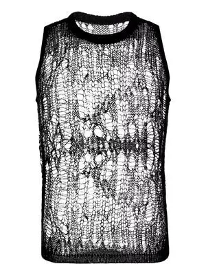 Rick Owens Open-knit Tank Top - Black