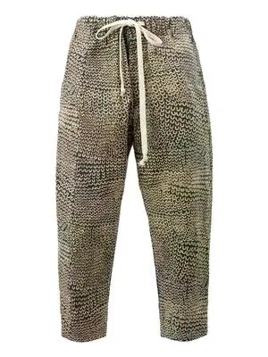 UMA WANG Printed Drawstring Trousers - Neutrals