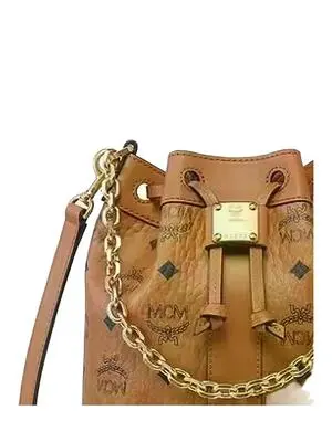 Mcm Mini Dessau Monogram-print Shoulder Bag - Neutrals