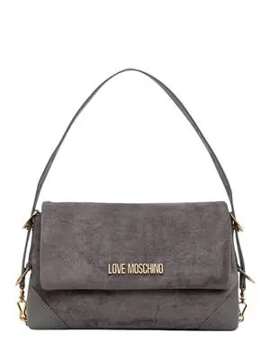 Moschino Logo-plaque Foldover Tote Bag - Grey