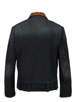 Marni Logo-embroidered Contrast-collar Jacket - Black