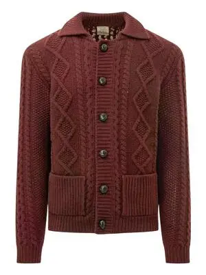 RAKKI Knit Polo Cardigan - Red