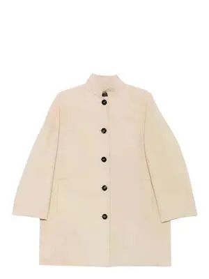 ROSSO 35 High-neck Button-up Coat - Neutrals