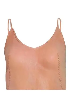 RICK OWENS V-neck Leather Top