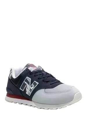 NEW BALANCE 574 Navy Camo Sneakers - Blue