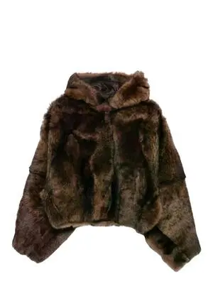 UTZON Reversible Hooded Jacket - Brown