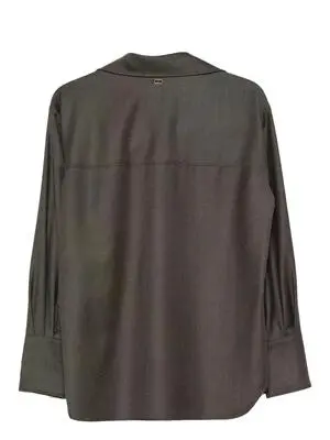 Agnona Long-sleeve Blouse With Chest Pockets - Grey