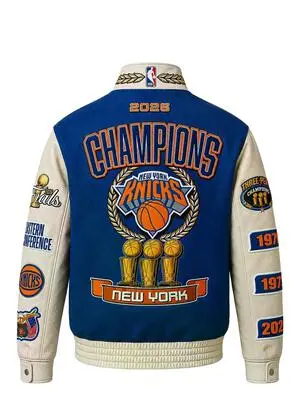 JEFF HAMILTON New York Knicks 2026 Nba Bomber Jacket - Blue