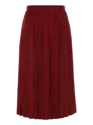 Gucci Interlocking G Chain Silk-jacquard Midi Skirt - Red